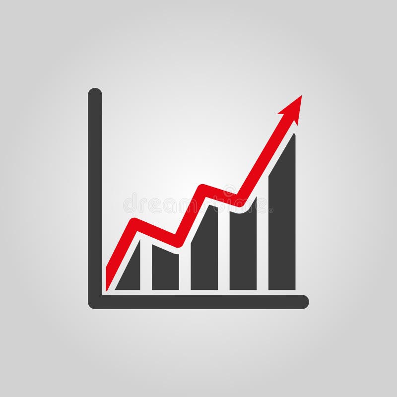 The Growing Graph Icon. Progress Symbol Stock Vector - Illustration of ...
