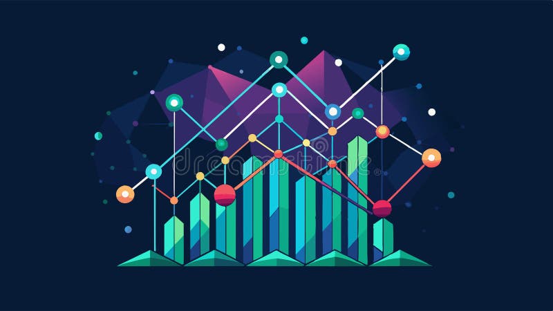Growing Graph Icon from Lines, Triangles and Particle Style Design ...