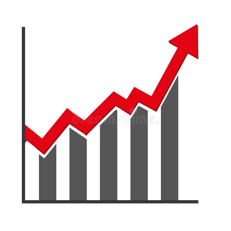 The Growing Graph Icon. Progress Symbol Stock Vector - Illustration of ...