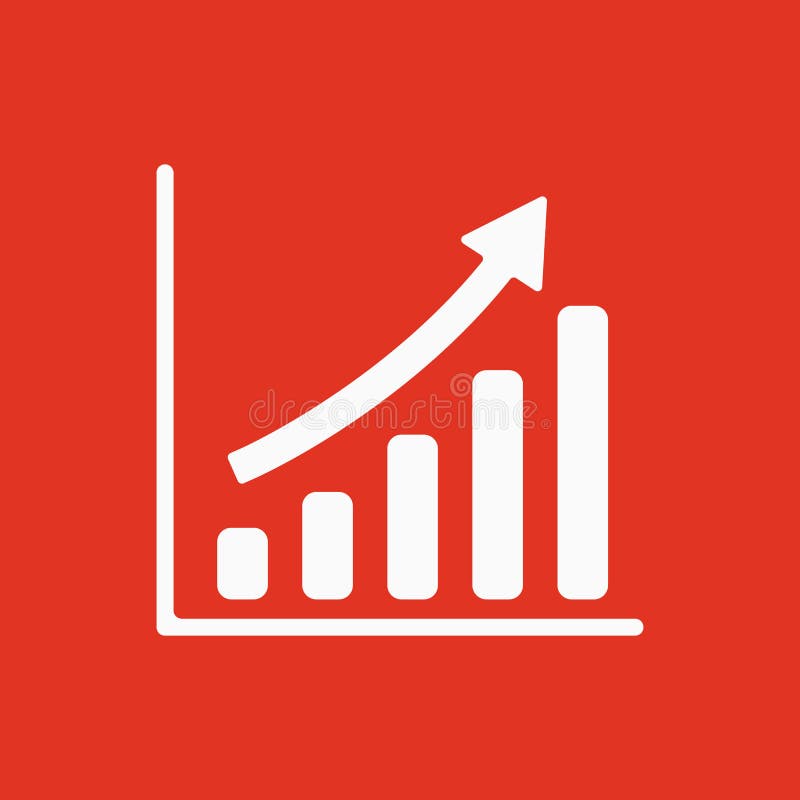 The Growing Graph Icon. Progress Symbol Stock Vector - Illustration of ...