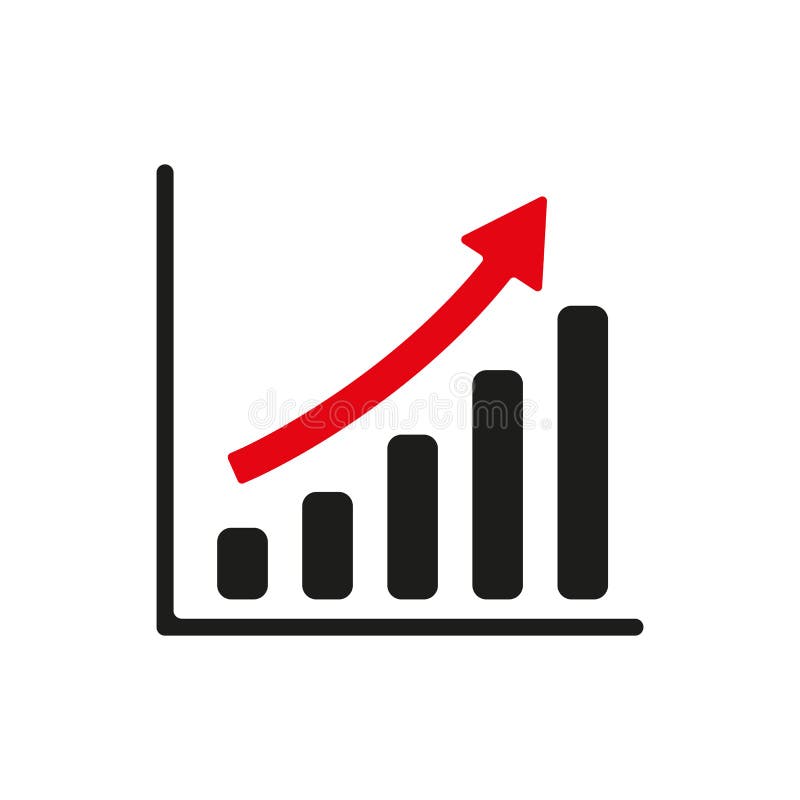 The Growing Graph Icon. Progress Symbol Stock Vector - Illustration of ...