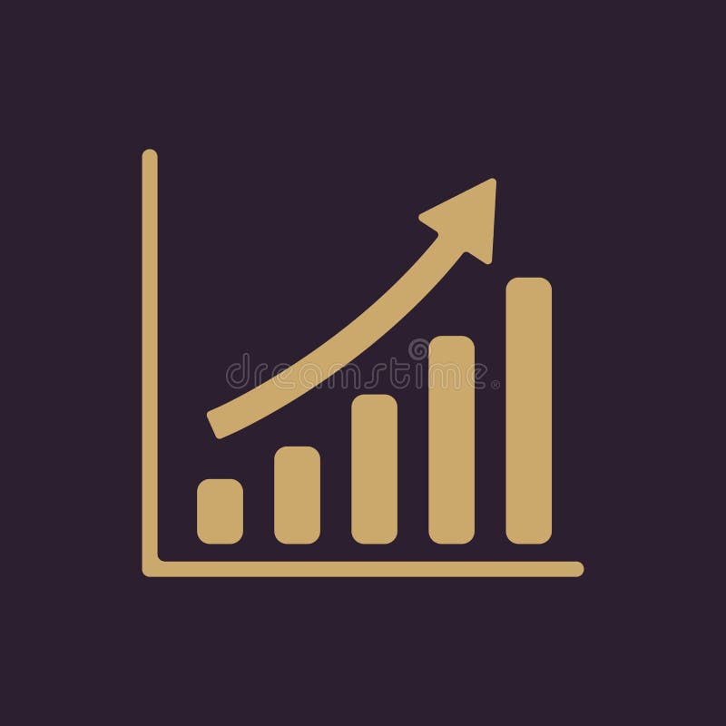 The Growing Graph Icon. Growth and Up Symbol Stock Vector ...