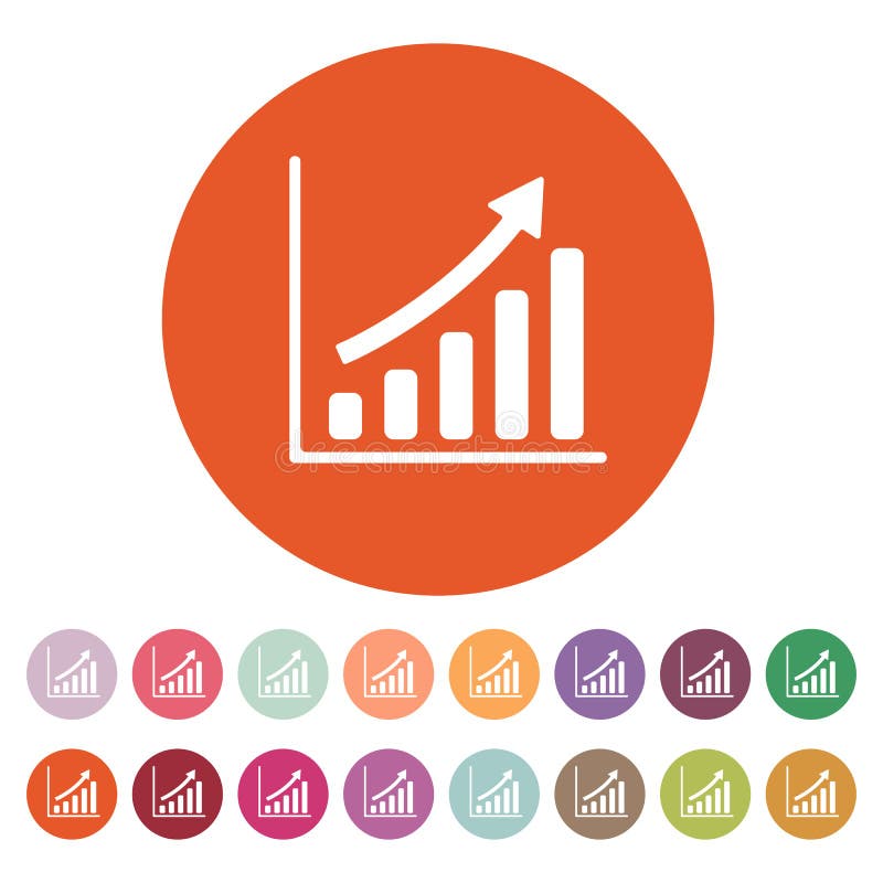 The Growing Graph Icon. Progress Symbol Stock Vector - Illustration of ...