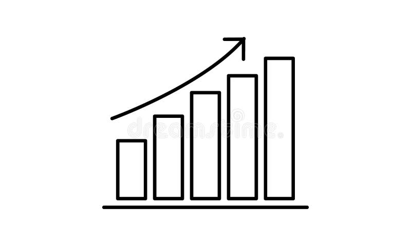 The Growing Graph Icon Progress Symbol Flat Vector Image Stock Vector ...