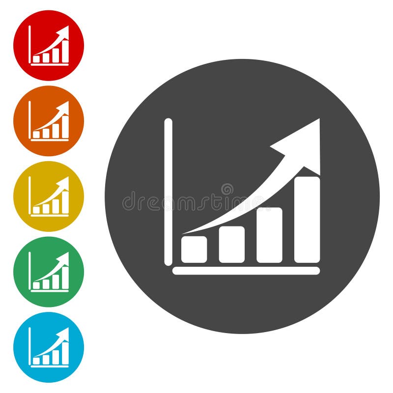 Growing graph icon vector. stock vector. Illustration of button - 131378108