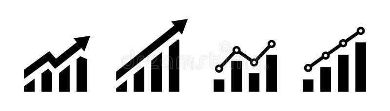 Profit Growing Green and Red Arrow Icons. Isolated Vector Icon ...