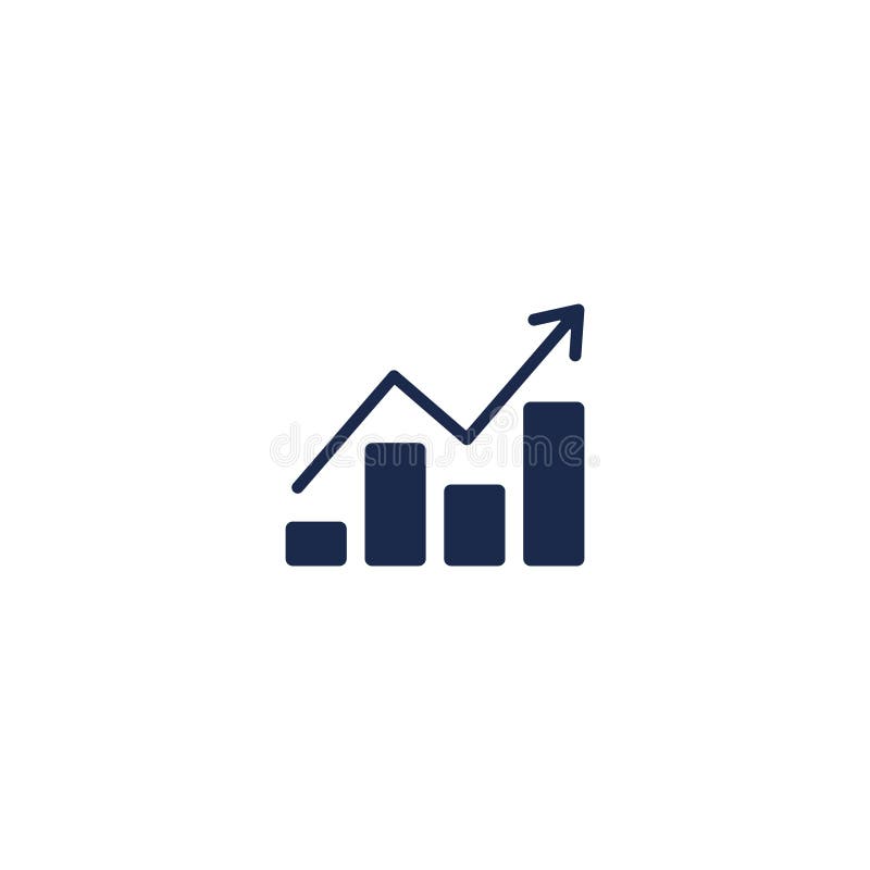 Growing Graph Icon, Vector Isolated Flat Style Business Symbol Stock ...