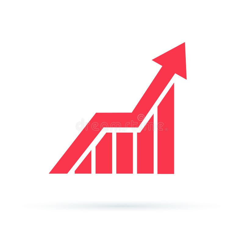 The Growing Graph Icon. Growth And Up Symbol. Flat Stock Vector ...