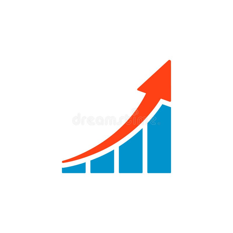 Growing Graph Icon, Vector Isolated Simple Flat Illustration Stock ...
