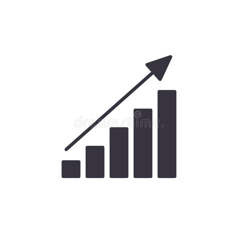 Growing Graph Icon, Vector Isolated Simple Growth Graph Business ...
