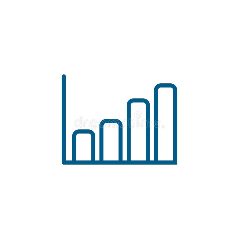 Growing Graph Blue Icon on White Background. Blue Flat Style Vector ...