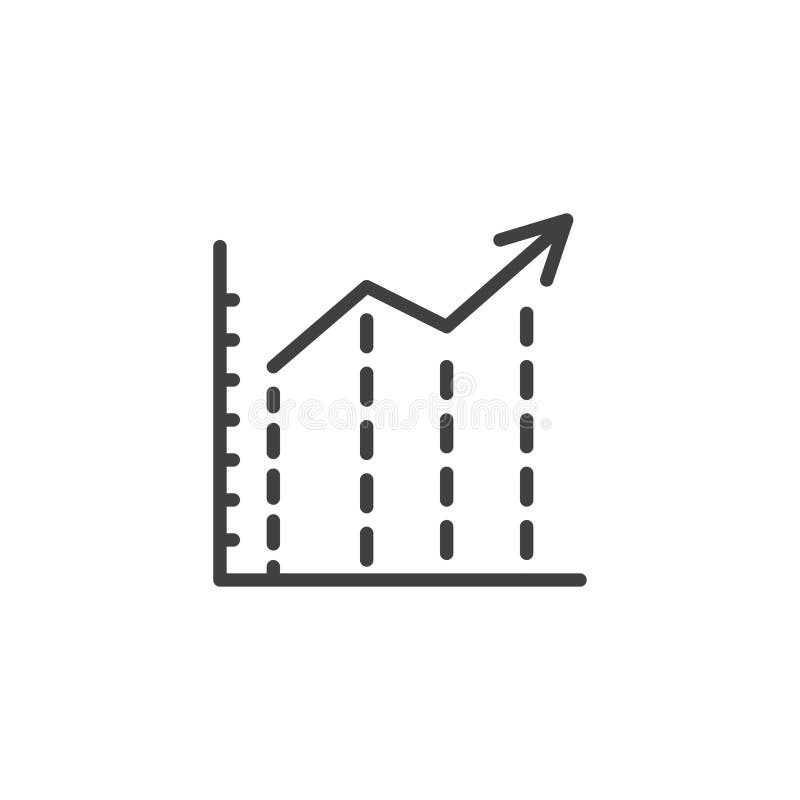 Growing graph line icon stock vector. Illustration of line - 305741314