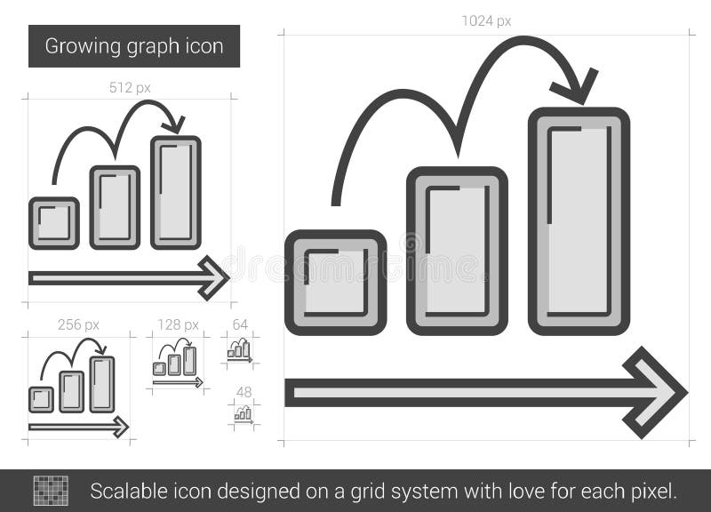 Growing graph line icon. stock vector. Illustration of business - 83915213