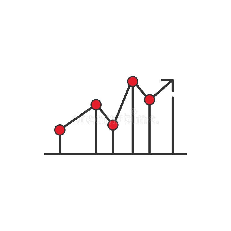 Growing Graph, Showing Improving Statistics by Rising Arrow, Isolated ...