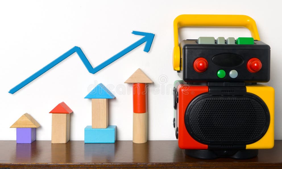 Growing Graph on Toy Colorful Robot Stock Image - Image of hifi ...