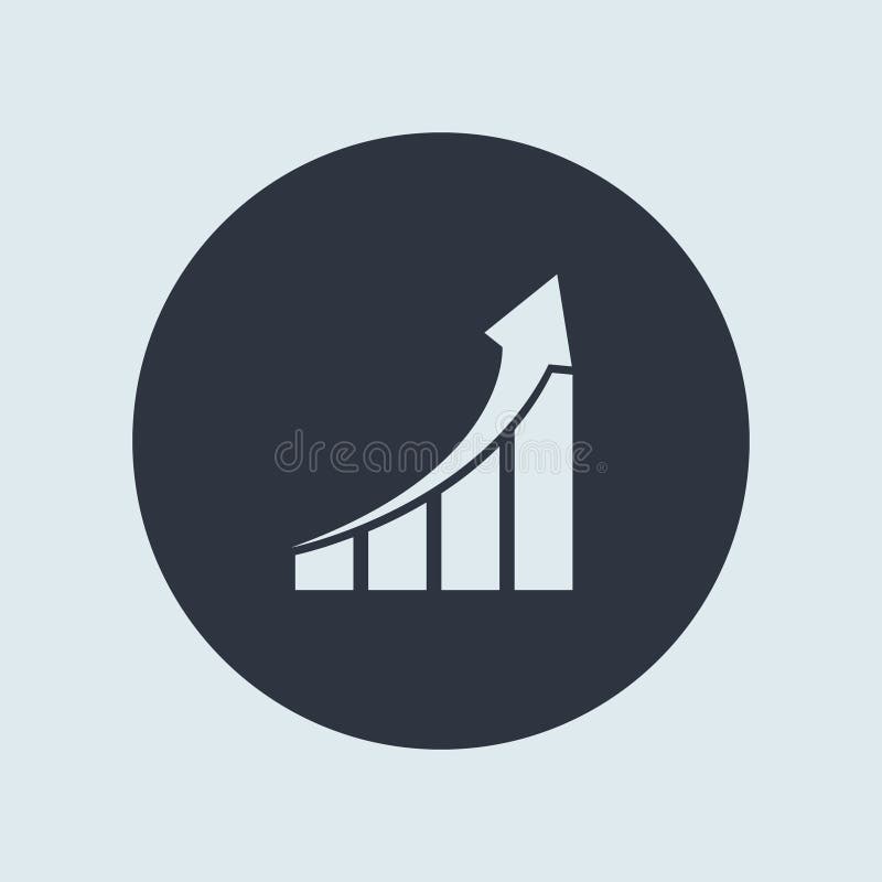 Growing Graph Up in Round. Simple Vector Symbol in Flat Style Stock ...