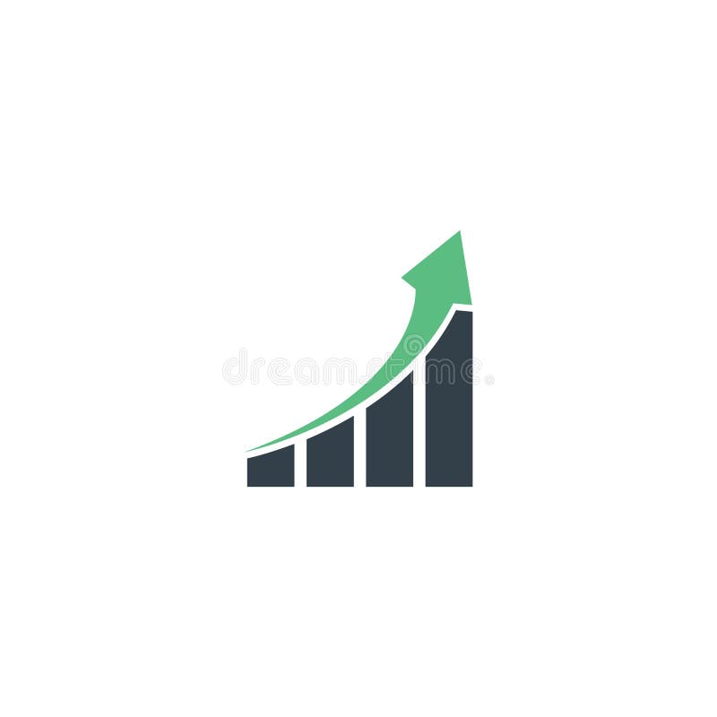 Growing Graph Up. Simple Green Vector Symbol in Flat Style Stock Vector ...