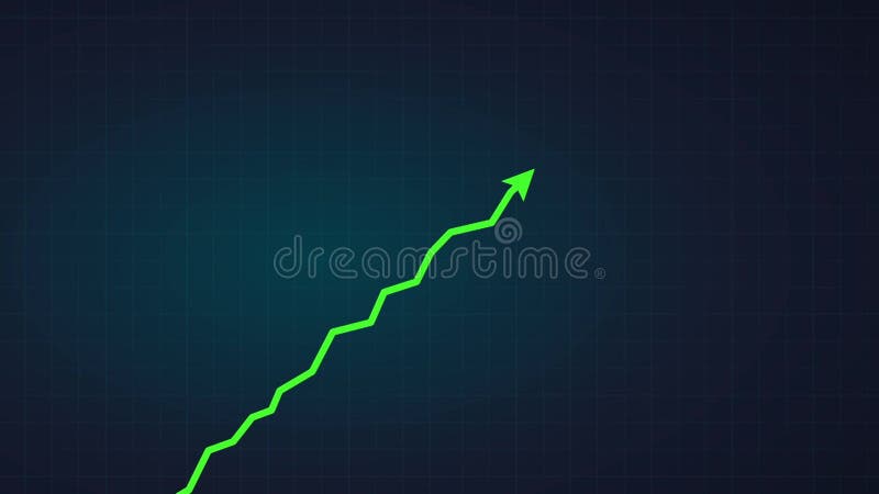 Growing Green Line Chart Graph - Business Development Concept Animation ...