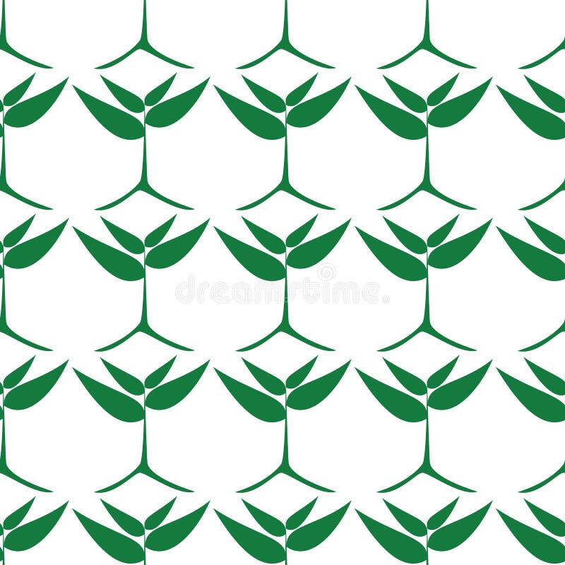 Growing Green Plants, Seamless Pattern. Stock Illustration ...