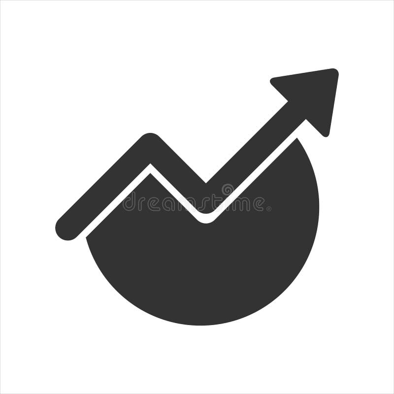 Growing Growth Bar Graph and Pie Chart Icon Black Colour on a White ...