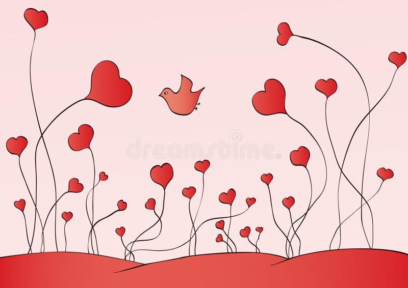 Growing hearts stock vector. Illustration of garden, flower - 7730533