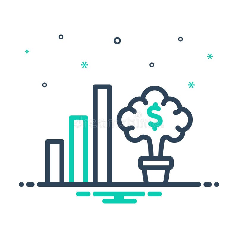 Mix Icon for Growing, Increasingly and Mind Stock Vector - Illustration ...