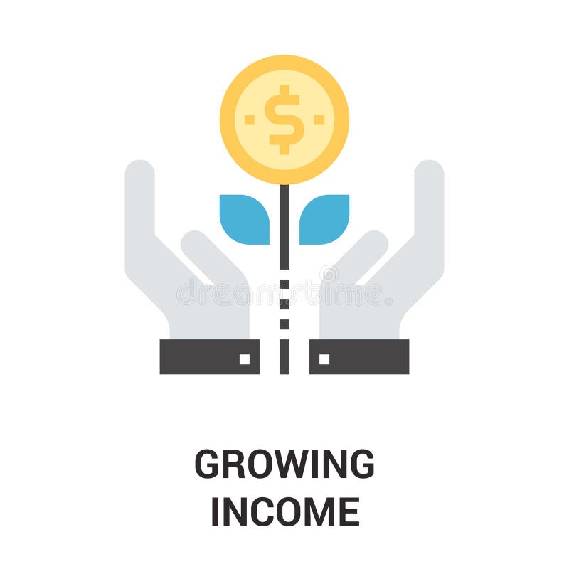 Growing Income Icon Concept Stock Vector - Illustration of coin, credit ...