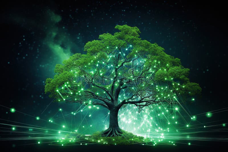 Growing Internet Startup, with Green Tree Growing from Network of Data ...