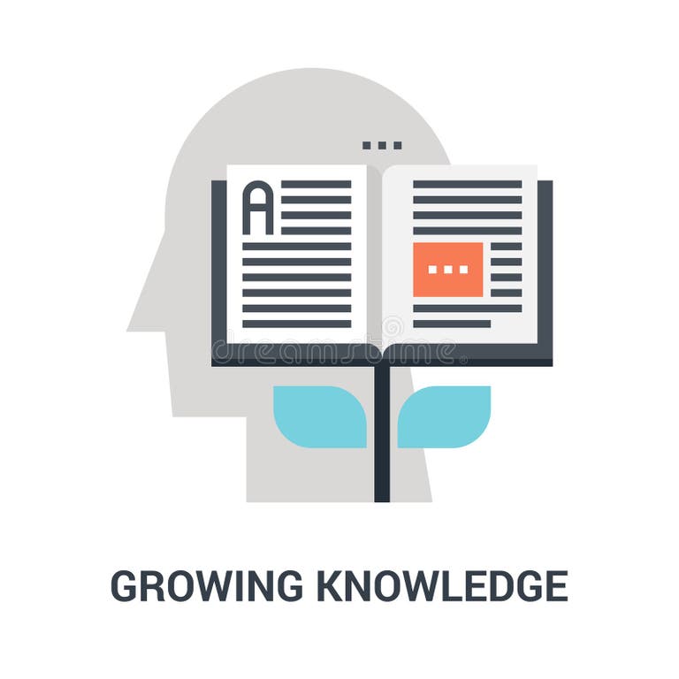 Growing Knowledge Icon Concept Stock Vector - Illustration of head ...
