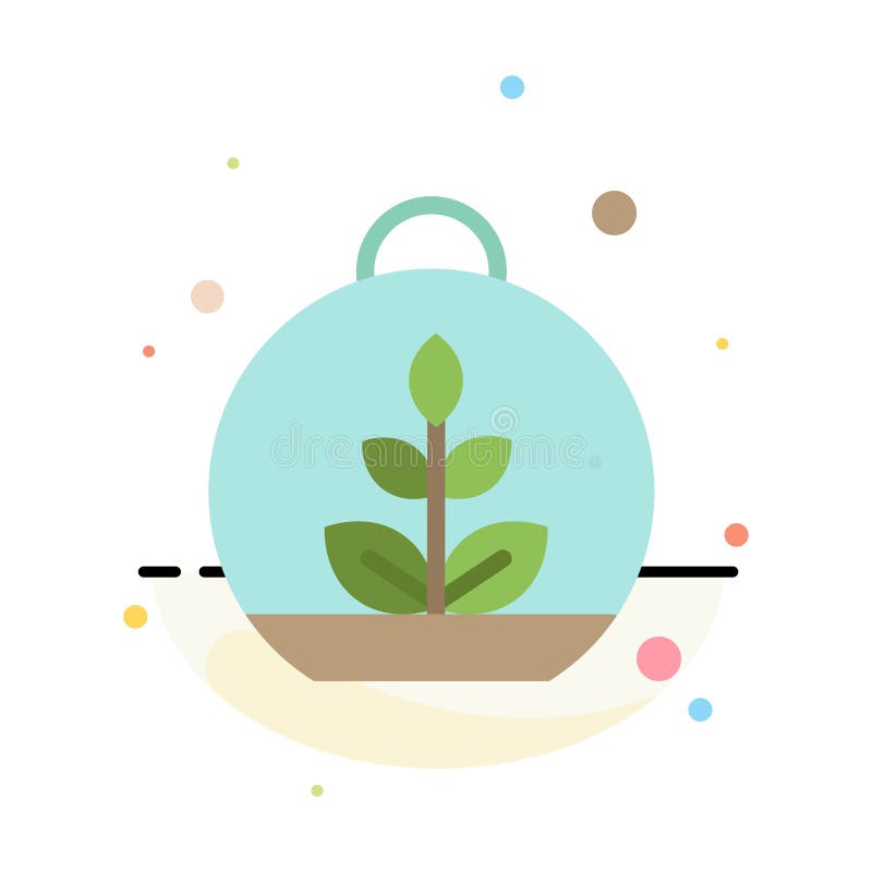 Growing, Leaf, Plant, Spring Abstract Flat Color Icon Template Stock ...