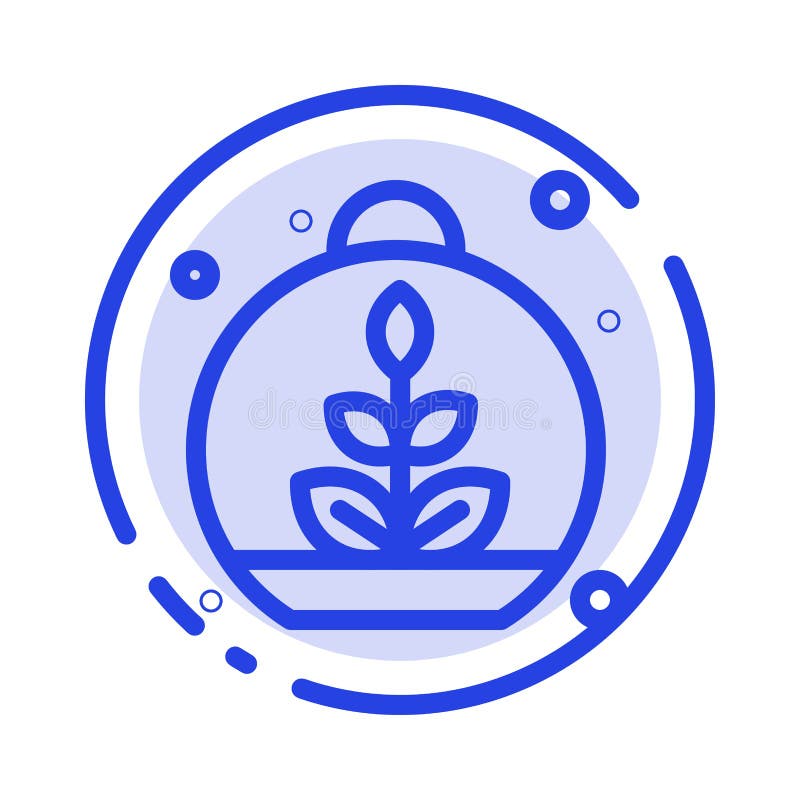 Growing, Leaf, Plant, Spring Blue Dotted Line Line Icon Stock Vector ...