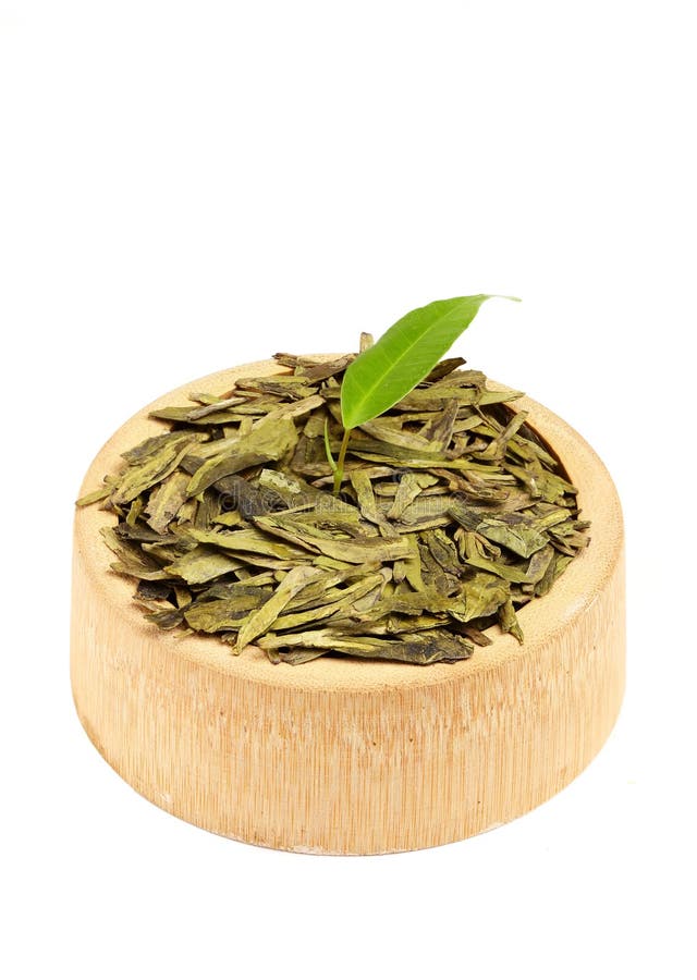 Growing Leaves of Dried Green Tea Leaves. Stock Image - Image of full ...