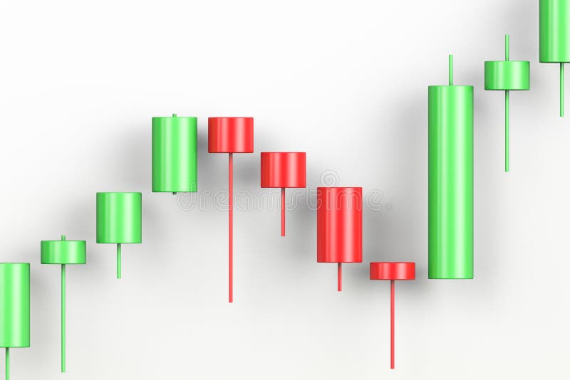 Growing Market Graph. Japanese Candles View Stock Illustration ...