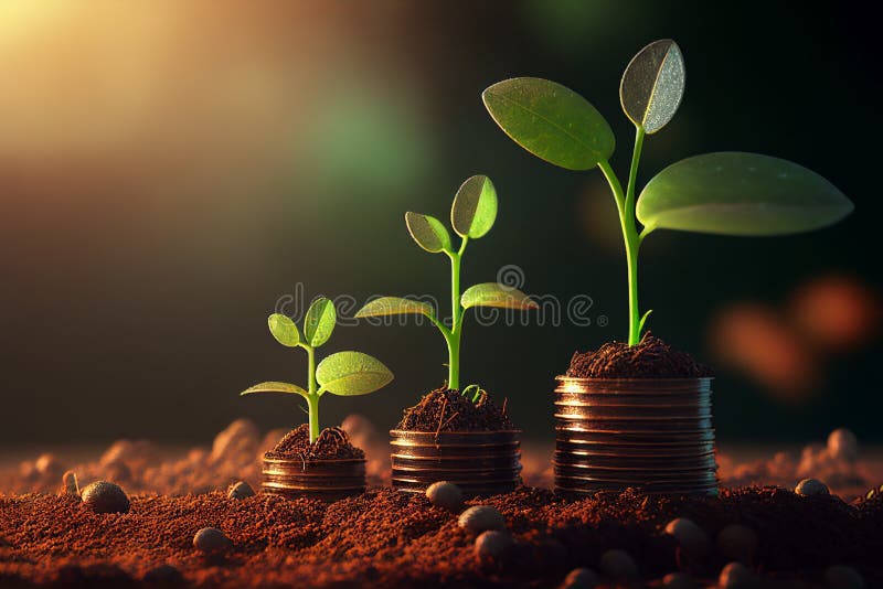 Growing Money Concept Created with Generative Ai Technology Stock Photo ...