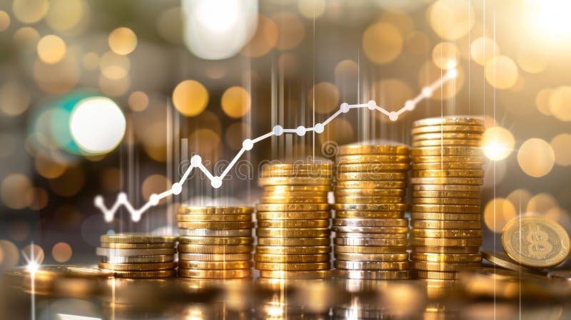 The Growing Money Stacks.AI Generated Image Stock Image - Image of ...