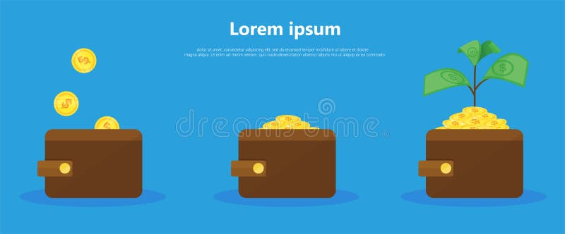 Money Tree in Wallet and Graph Vector Stock Vector - Illustration of ...