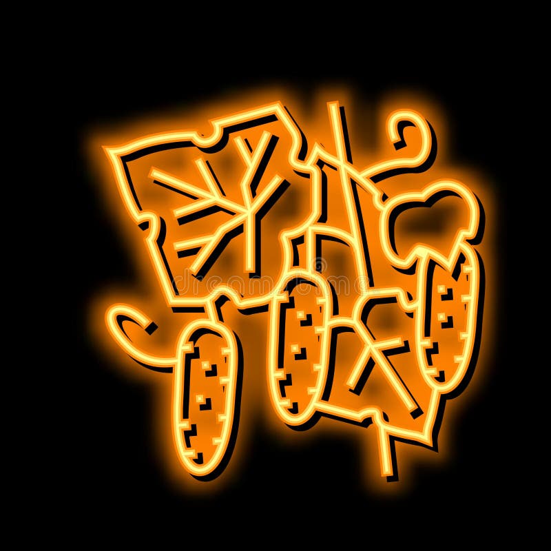 Growing Natural Cucumber Neon Glow Icon Illustration Stock Vector ...