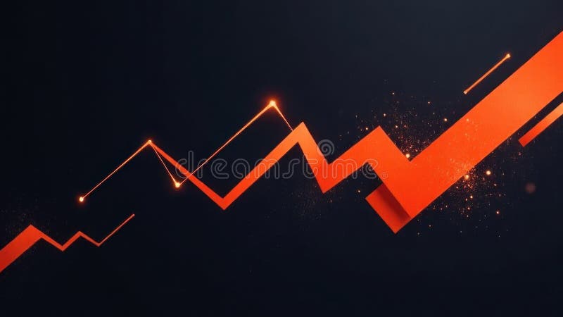 Growing Orange Graph Showing Positive Trend in Business Analytics on ...
