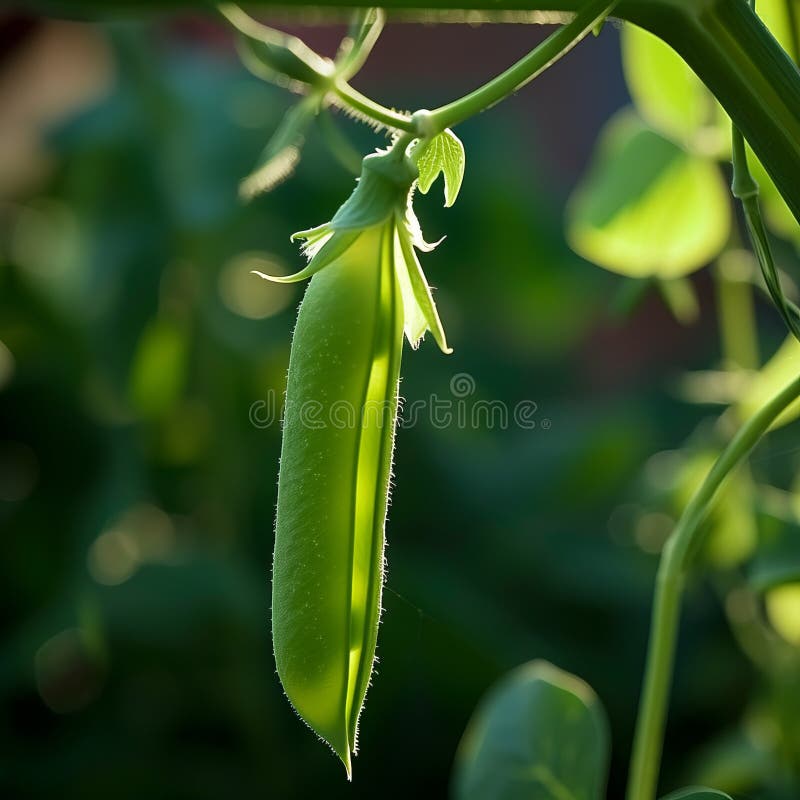 Growing pea pod stock photo. Image of produce, vegetable - 307183568
