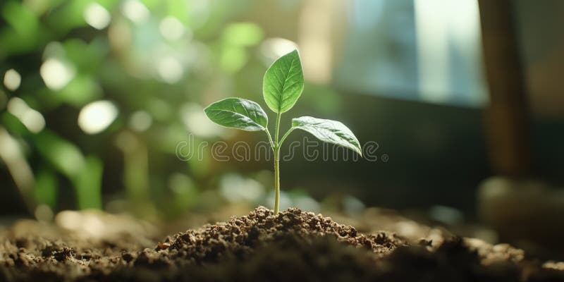 Growing Pea Sprout in Soil stock photo. Image of early - 363819970