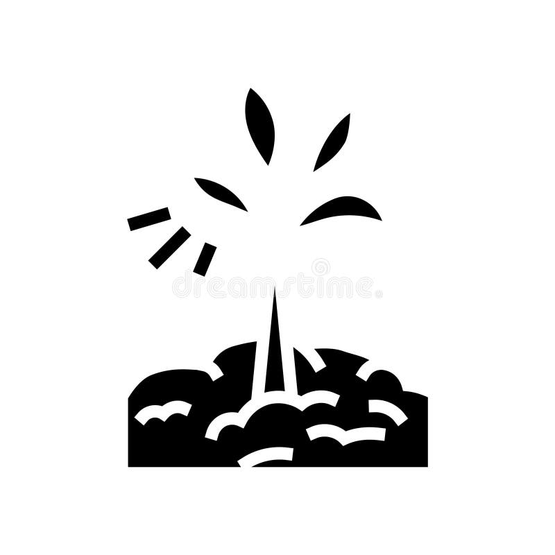 Growing Plant Progress Glyph Icon Vector Illustration Stock ...