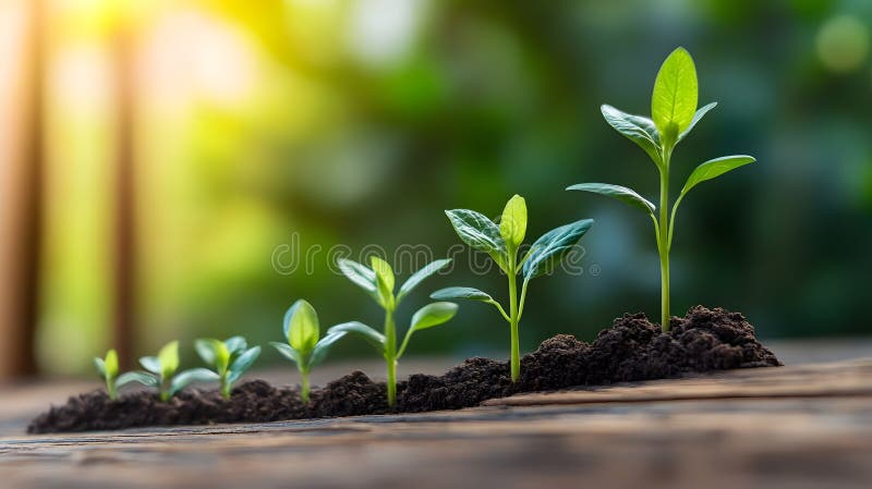 Growing Plants in Soil, Concept of Growth Development, and Nurturing in ...