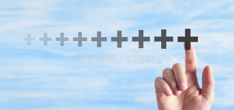 Growing Plus Signs. Positive. Benefit. Development Stock Illustration ...