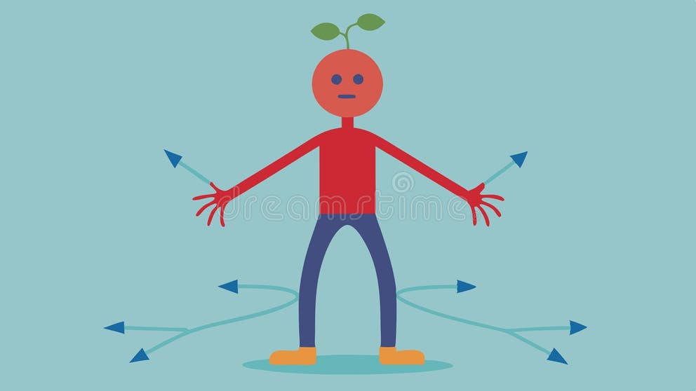 Growing Roots a Character Whose Feet are Entangled in Roots Labeled ...