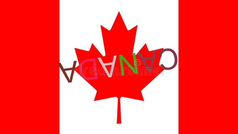 Growing Rotating CANADA Text Color Changing with Canadian Maple Leaf ...