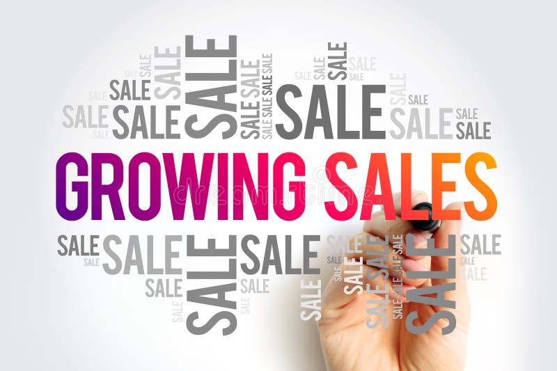 Growing Sales Word Cloud Collage, Business Concept Background Stock ...