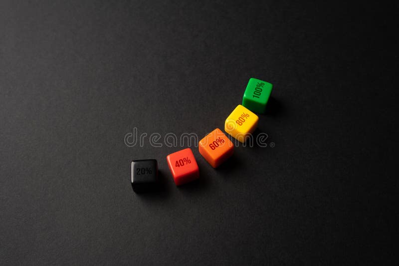 Growing Scale Percentage Bar Up To 100. Work Progress Stock Image ...