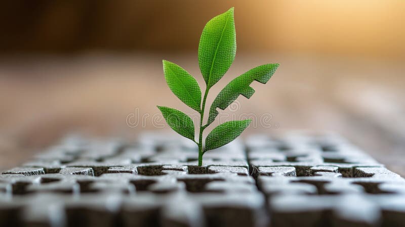 Growing Solutions Connecting Nature and Progress Stock Illustration ...