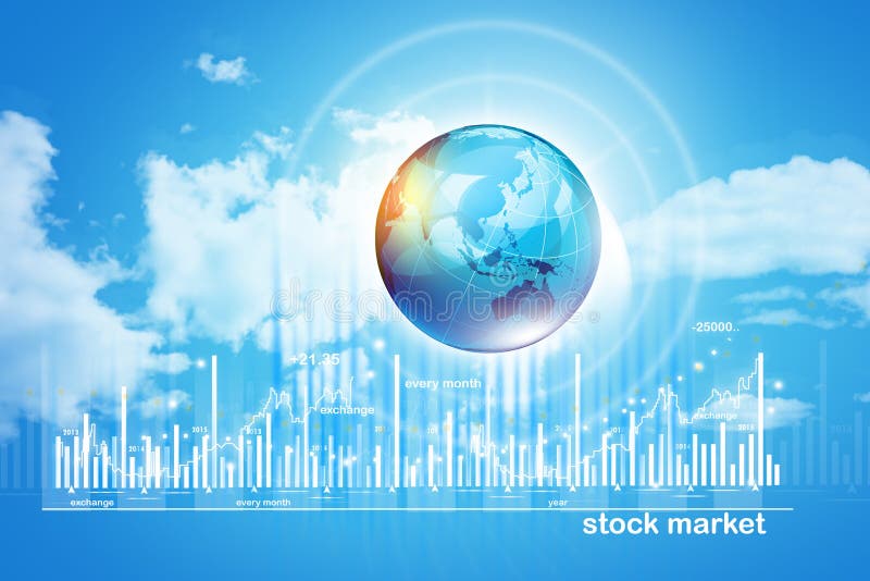 Growing Stock market chart stock illustration. Illustration of business ...