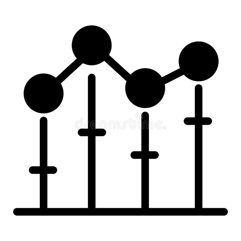 Growing Stocks Graph Solid Icon. Diagram Vector Illustration Isolated ...